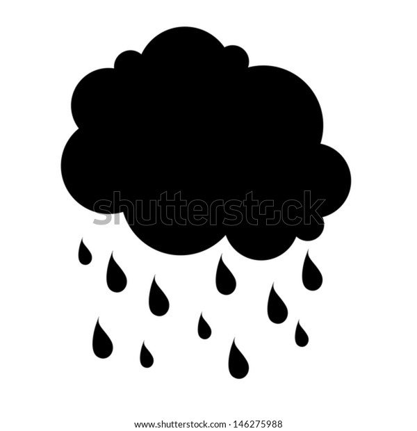 Vector Illustration Cloud Rain Silhouette Stock Vector (Royalty Free ...