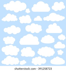 Vector Illustration Clouds Collection Stock Vector (Royalty Free ...