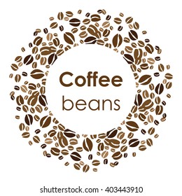 Vector Illustration Coffee Beans Circle Design Stock Vector (Royalty ...