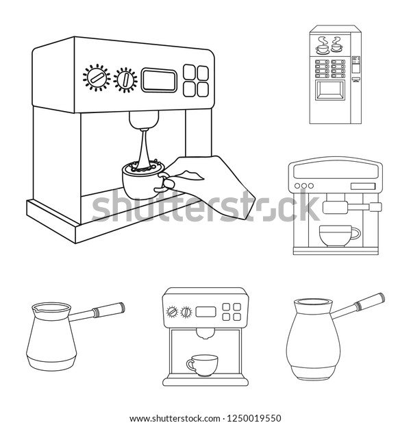 Vector Illustration Coffee Machine Logo Collection Stock Vector ...