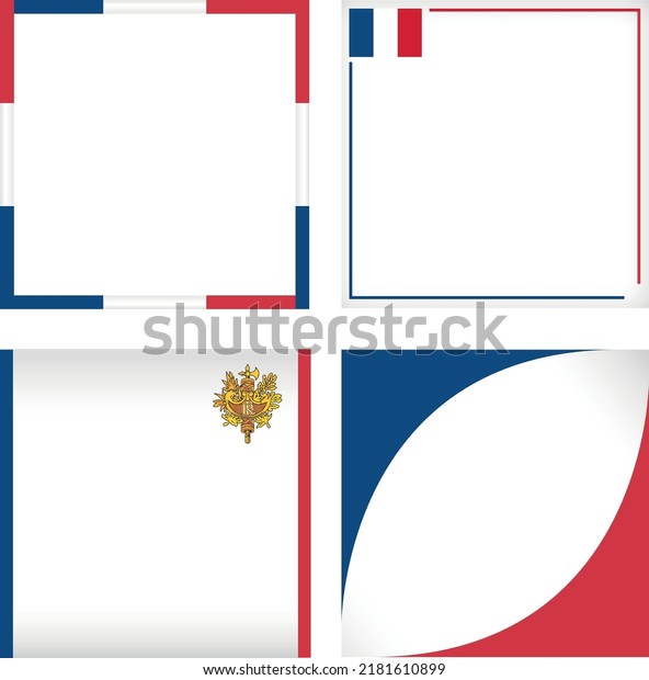 Vector Illustration Collection Frames France Flag Stock Vector (Royalty ...