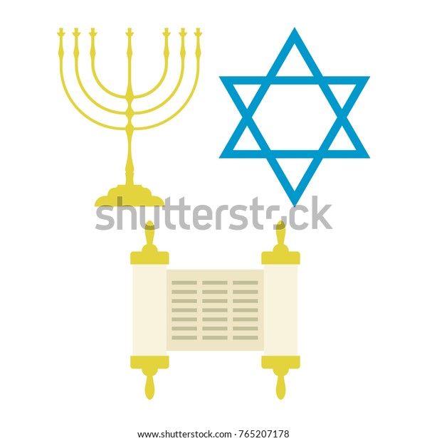 Vector Illustration Collection Jewish Holy Object Stock Vector (Royalty ...