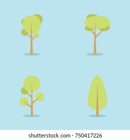 Vector Illustration Collection Tree Steam Can Stock Vector (Royalty ...