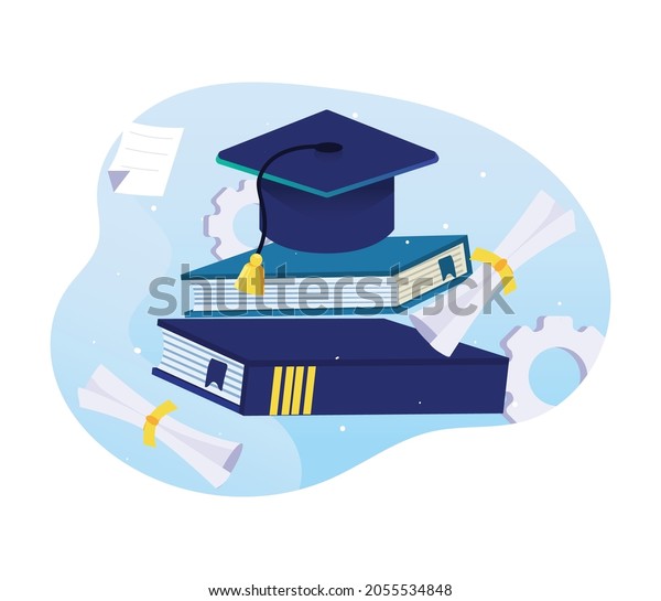 Vector Illustration College Inauguration Gown Symbols Stock Vector ...