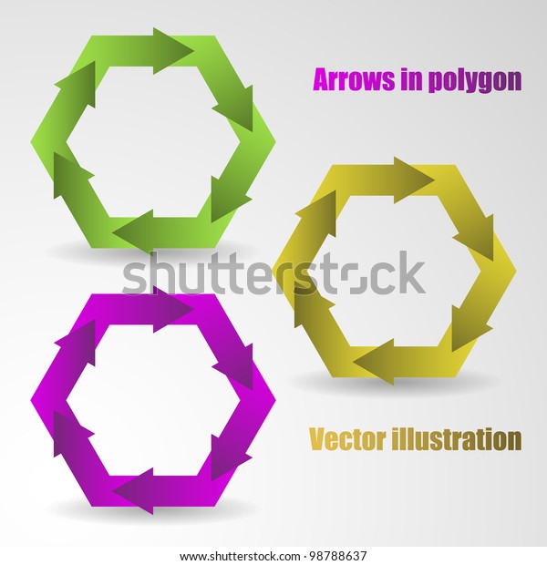 Vector Illustration Color Arrows Polygon Background Stock Vector ...