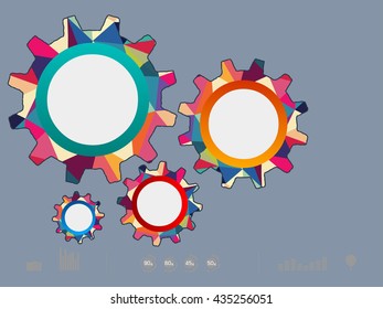 Vector Illustration Color Gear Stock Vector (Royalty Free) 435256051