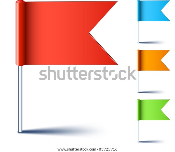 Vector Illustration Color Pin Flags Stock Vector (Royalty Free ...
