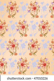 Malty Color Flower Textile Seamless Design Stock Illustration ...