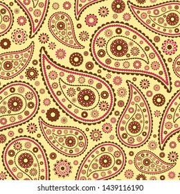Traditional Indian Paisley Pattern On Dot Stock Vector (Royalty Free ...