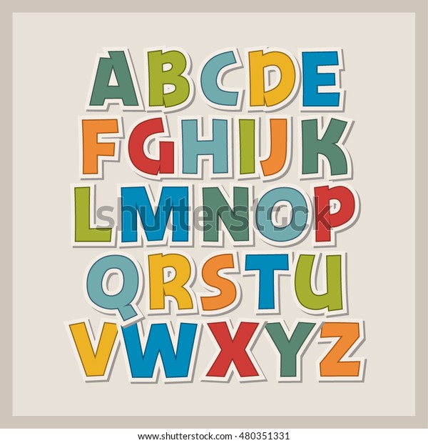 Vector Illustration Colored Paper Alphabet Stock Vector (Royalty Free ...