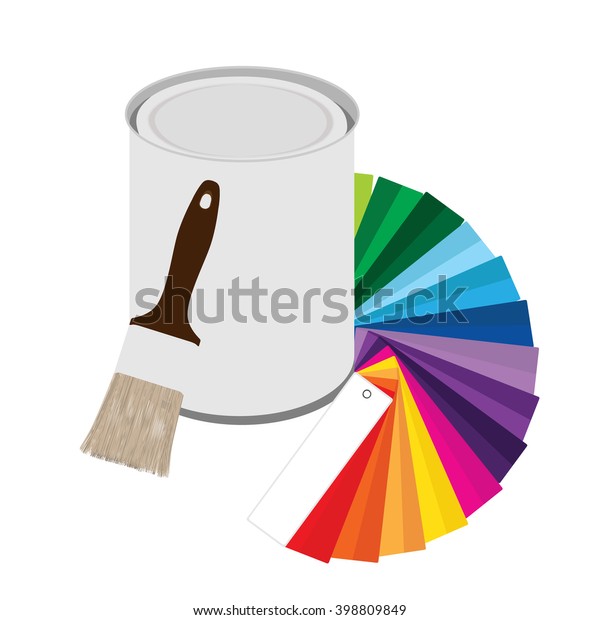 Vector Illustration Colored Swatches Paint Cans Stock Vector (Royalty ...