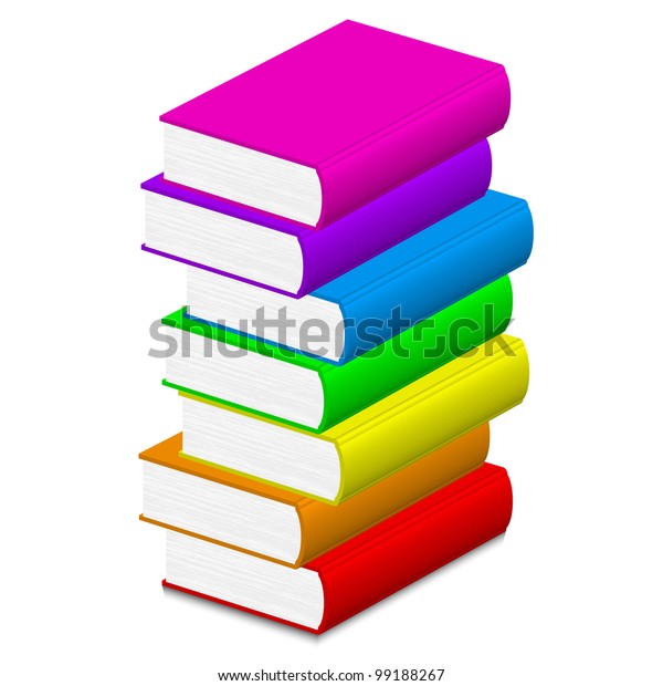 Vector Illustration Colorful Books Stock Vector (Royalty Free) 99188267 ...