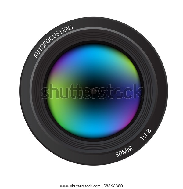 Vector Illustration Colorful Dslr Camera Lens Stock Vector (Royalty ...