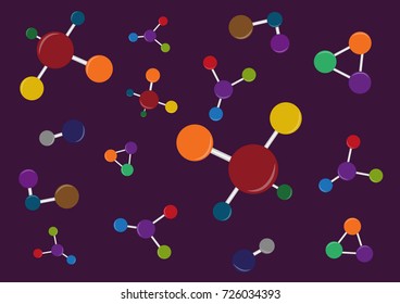 Vector Illustration Colorful Molecules Stock Vector (Royalty Free ...