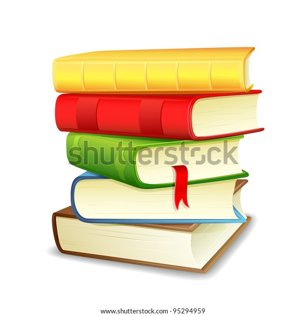 Vector Illustration Colorful Pile Book Stock Vector (Royalty Free) 95294959