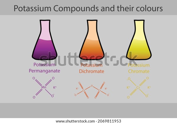 Vector Illustration Colorful Potassium Compounds Permanganate Stock ...