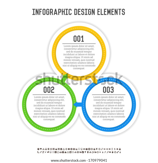Vector Illustration Colorful Three Circle Infographics Stock Vector ...