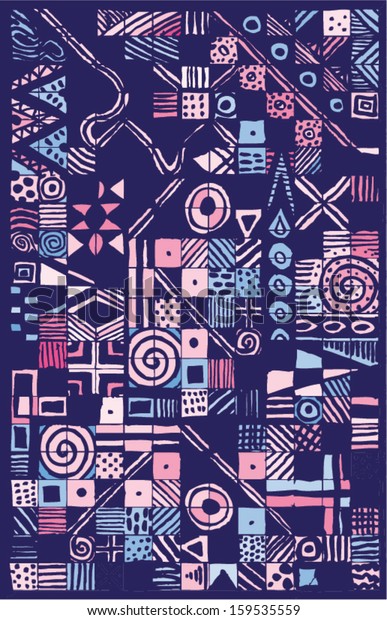 Vector Illustration Colorful Vintage Triangle Circle Stock Vector ...