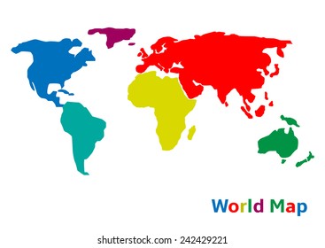 Vector Illustration Colorful World Map Stock Vector (Royalty Free ...