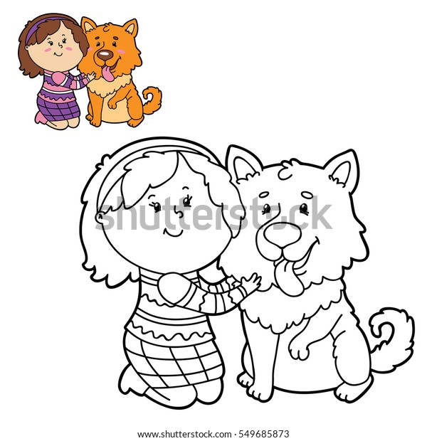 Vector Illustration Coloring Page Happy Cartoon Stock Vector (Royalty ...