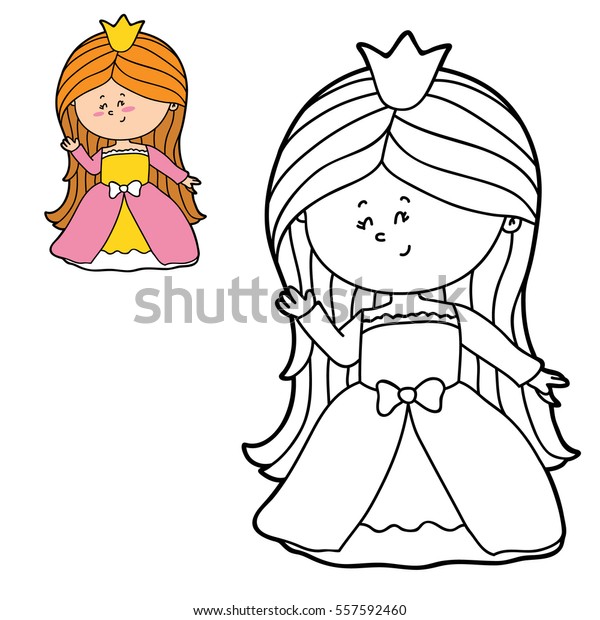 Vector Illustration Coloring Page Happy Cartoon Stock Vector (Royalty ...