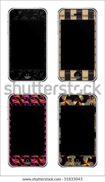 Vector Illustration Coloured Mobile Phones Touch Stock Vector (Royalty ...