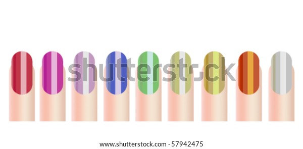 Vector Illustration Colourful Nails Stock Vector (Royalty Free ...
