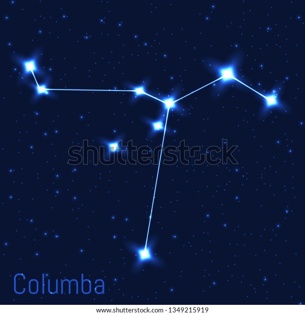 Vector Illustration Columba Constellation Astronomical Dove Stock ...