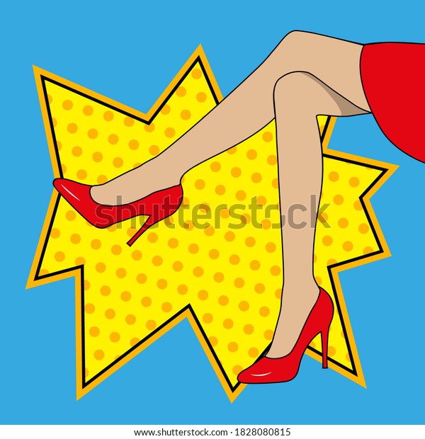 Vector Illustration Comic Style Female Feet Stock Vector (Royalty Free ...