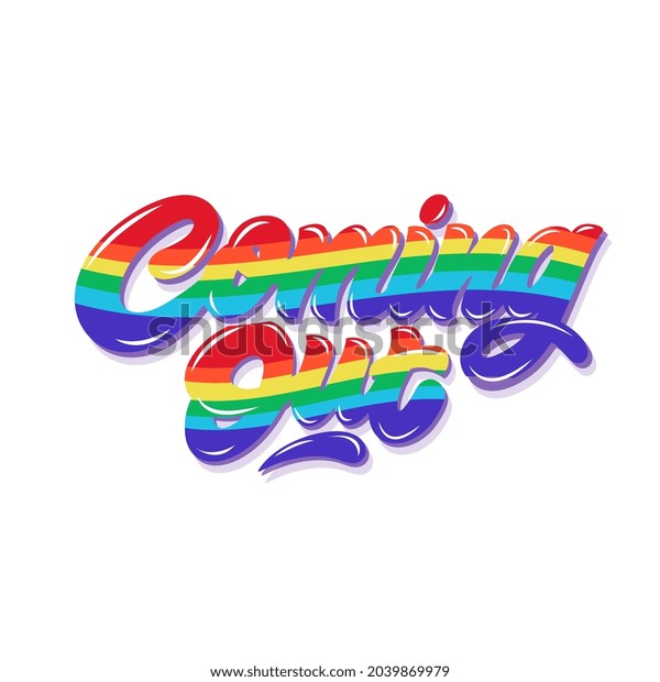 Vector Illustration Coming Out Lgbt Flag Stock Vector (Royalty Free ...