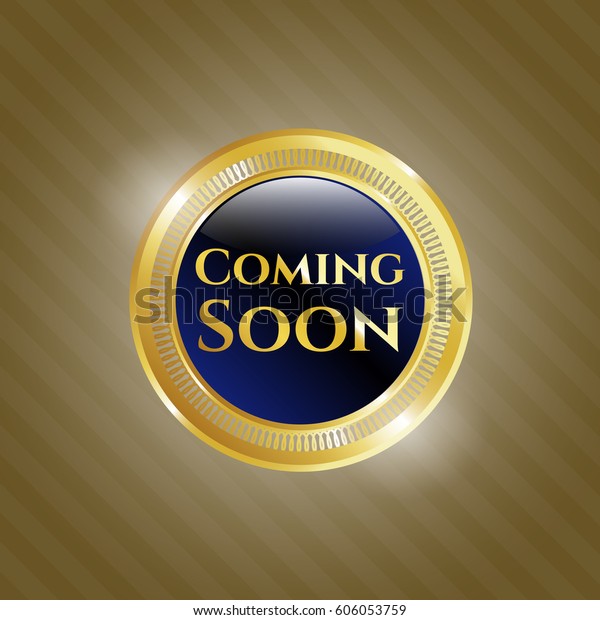 Vector Illustration Coming Soon Gold Shiny Stock Vector (Royalty Free ...