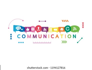 Vector Illustration Communication Concept Word Communication Stock ...