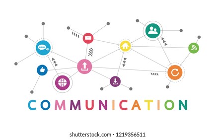 Vector Illustration Communication Concept Word Communication Stock ...