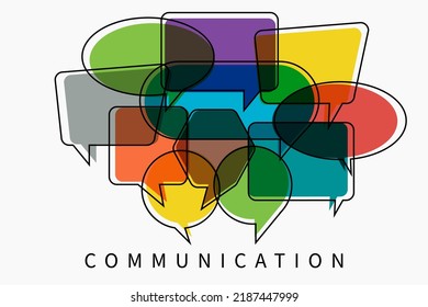 Vector Illustration Communication Concept Word Communication Stock ...