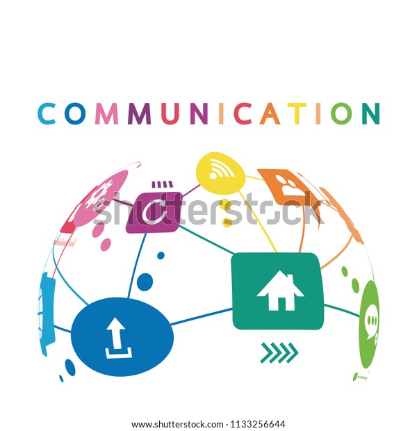 Vector Illustration Communication Concept Word Communication Stock ...