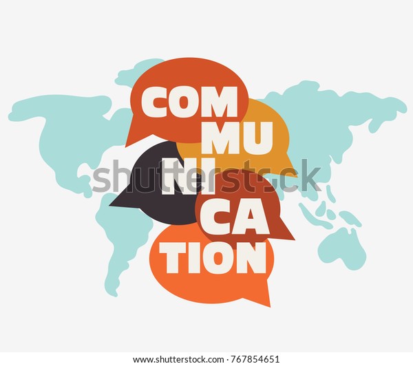 Vector Illustration Communication Concept Word Communication Stock ...