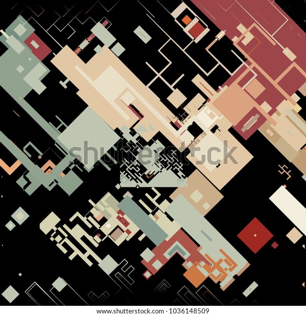 Vector Illustration Complex Pixel Pattern Reminiscent Stock Vector ...
