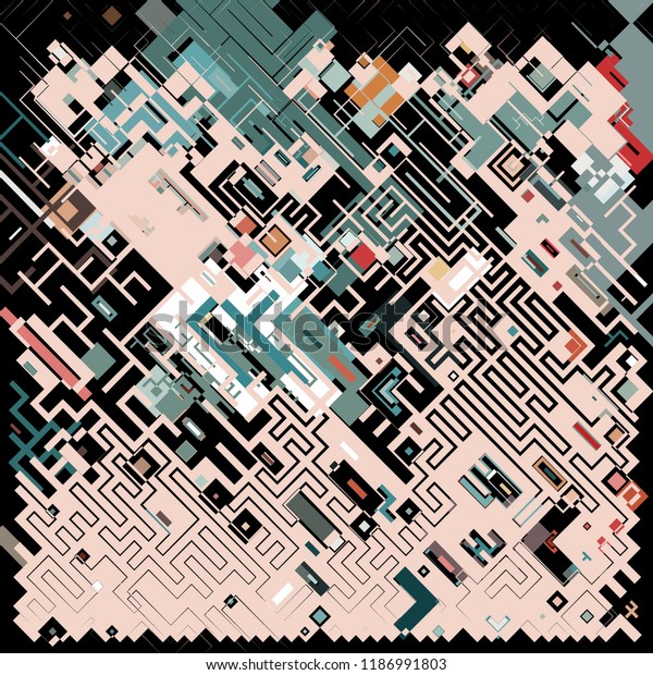 Vector Illustration Complex Pixel Pattern Reminiscent: vetor stock ...