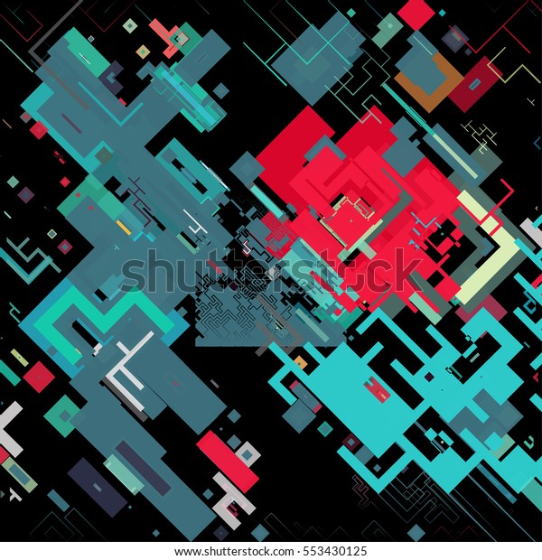 Vector Illustration Complex Pixel Pattern Reminiscent Stock Vector ...