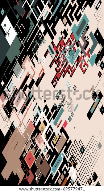 Vector Illustration Complex Pixel Pattern Reminiscent Stock Vector ...