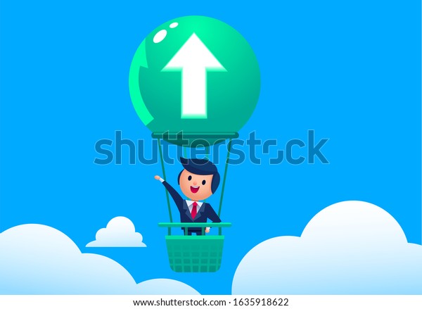 Vector Illustration Concept Business Man Fly Stock Vector (Royalty Free ...