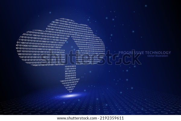 Vector Illustration Concept Cloud Storage Binary Stock Vector (Royalty ...