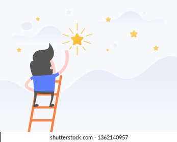Vector Illustration Concept Dreams Goals Businessman Stock Vector ...