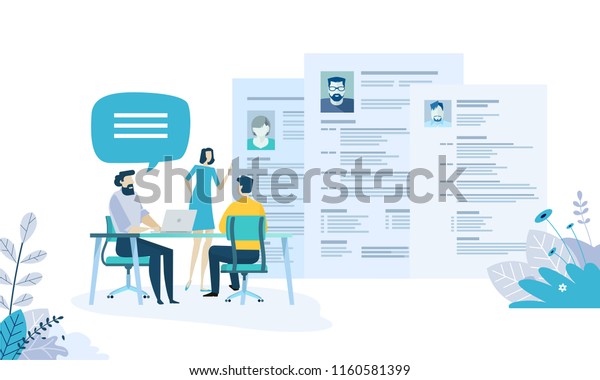 Vector Illustration Concept Human Resources Career Stock Vector ...