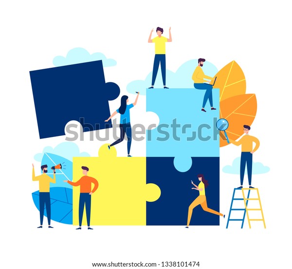 Vector Illustration Concept Joint Teamwork Company Stock Vector ...