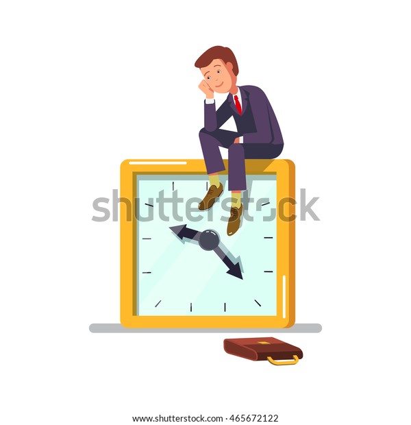 Vector Illustration Concept Procrastination Office Worker Stock Vector ...
