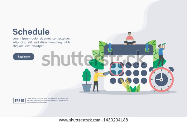 Vector Illustration Concept Schedule Modern Illustration: เวกเตอร์สต็อก ...