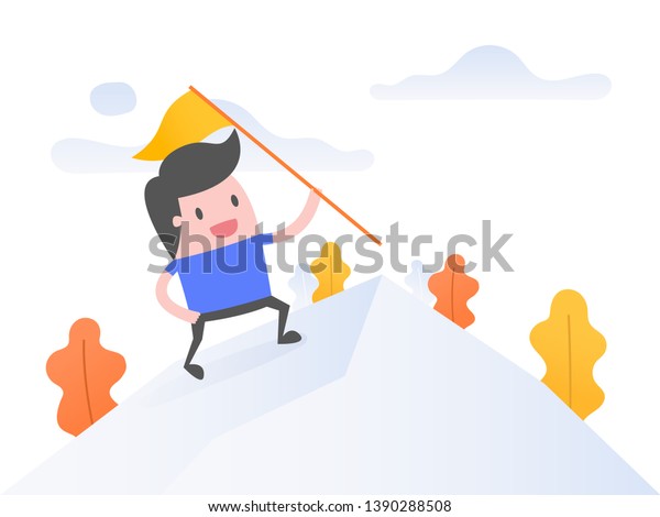Vector Illustration Concept Success Successful Man Stock Vector ...