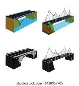Bridge Over Riverdesign Unit Structure 3d Stock Vector (Royalty Free ...