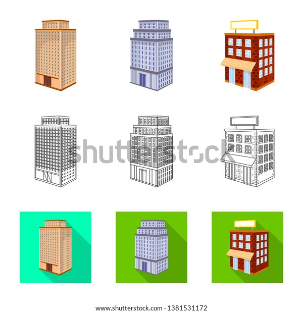 Vector Illustration Construction Building Sign Collection Stock Vector ...